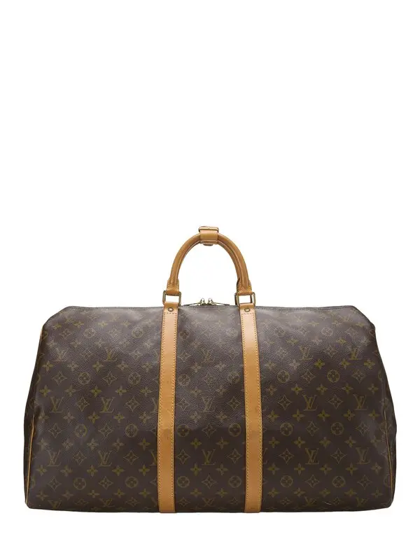LOUIS VUITTON Monogram Keepall 55 Duffle Bag - Brown
