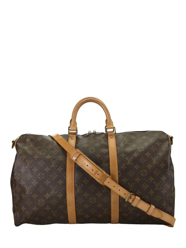LOUIS VUITTON Monogram Keepall Bandouliere Bag 50 - Brown