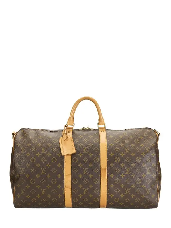 LOUIS VUITTON Monogram Keepall Bandouliere Bag 55 - Brown