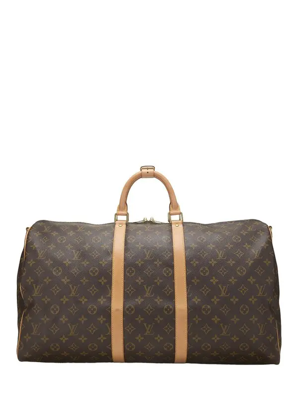 LOUIS VUITTON Monogram Keepall Bandouliere Bag 55 - Brown