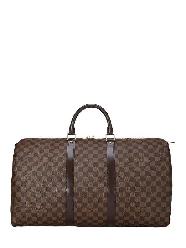 LOUIS VUITTON Damier Ebene Keepall Bag 50 - Brown