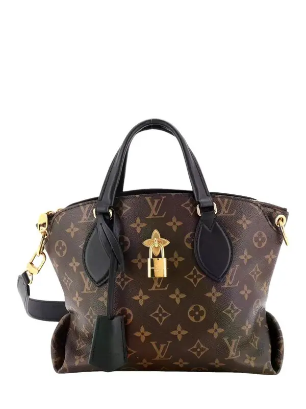 LOUIS VUITTON Flower Zipped Monogram Canvas Pm Tote Bag - Black