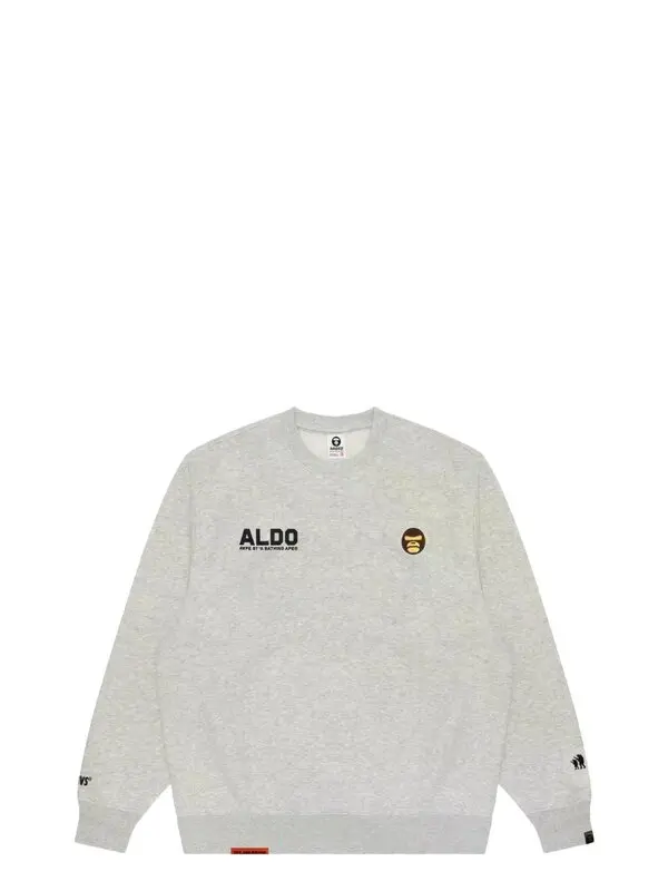AAPE BY *A BATHING APE Moonface Logo-print Sweatshirt - Grey