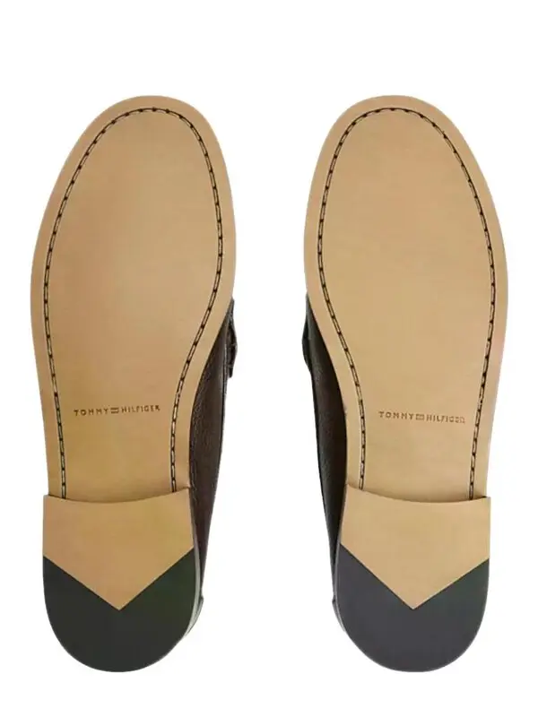 Tommy Hilfiger Pebble-grain Leather Loafers - Brown