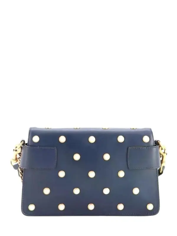 Gucci Broadway Pearly Bee Embellished Leather Mini Shoulder Bag - Blue