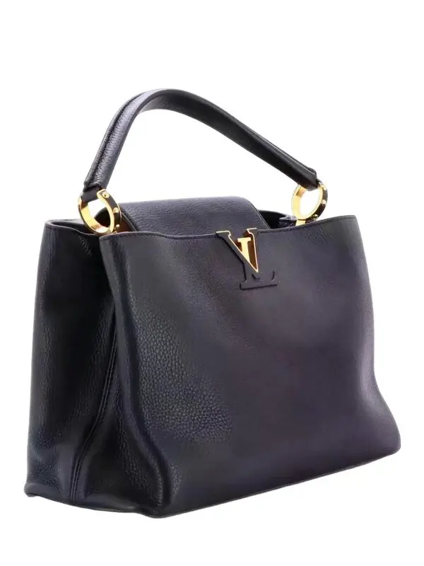 LOUIS VUITTON Capucines Bag Leather Mm Satchel - Black