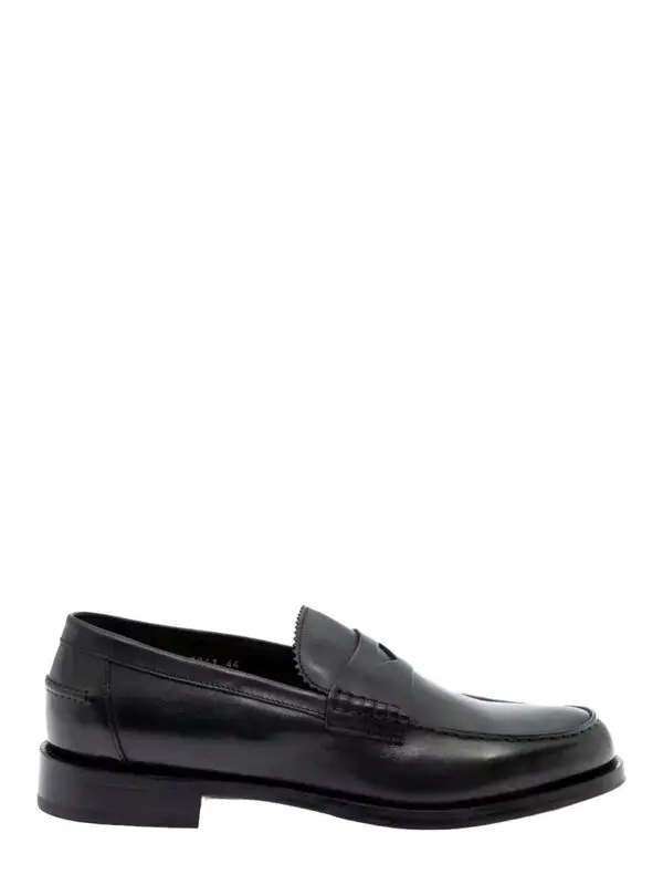 DOUCAL'S Leather Penny Loafers - Black