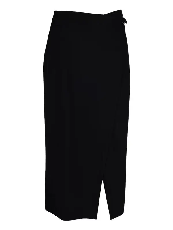 ST. AGNI Tailored Wrap Midi Skirt - Black