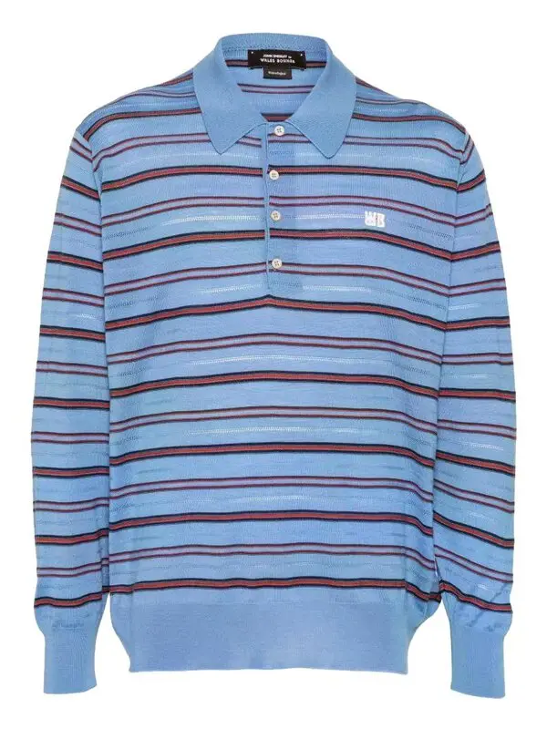 WALES BONNER Beam Polo Shirt - Blue