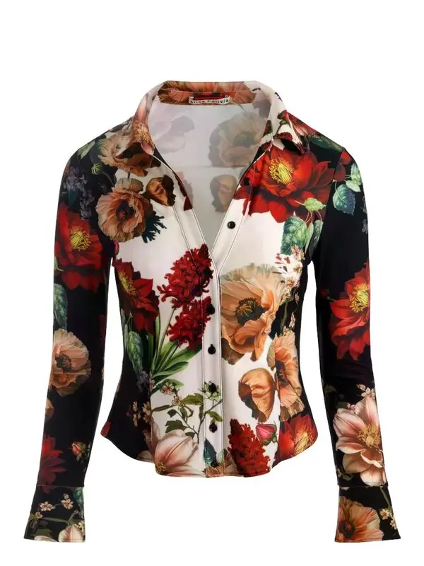Alice + Olivia Freya Floral-print Shirt - Black