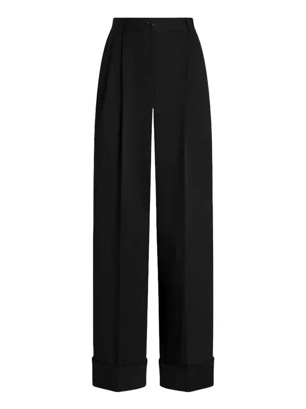 Dolce & Gabbana Wool Gabardine Trousers - Black