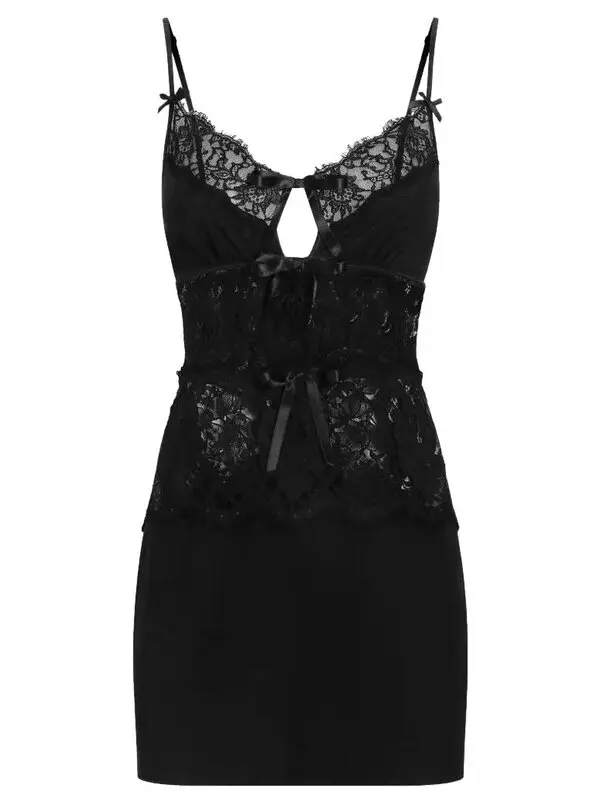 Dolce & Gabbana Sleeveless Silk Georgette Mini Dress - Black