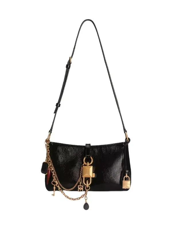 Dolce & Gabbana Calfskin Lock Shoulder Bag - Black