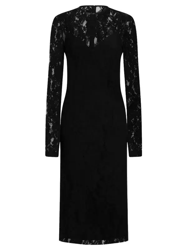 Dolce & Gabbana Lace Midi Dress - Black
