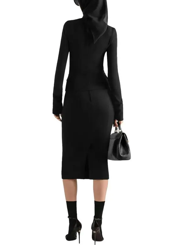 Dolce & Gabbana Stretch Wool Skirt - Black