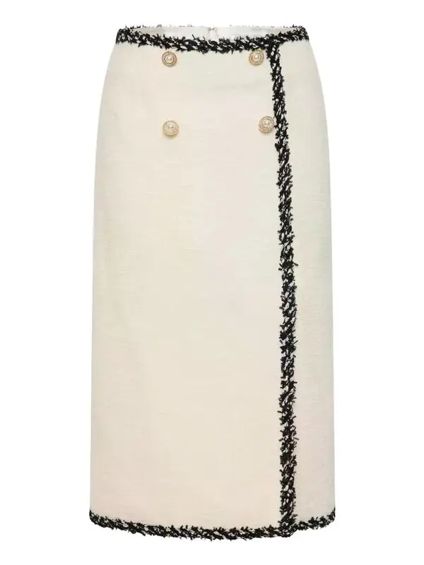 Rebecca Vallance Jacquie Faux-pearl Button Skirt - Neutrals