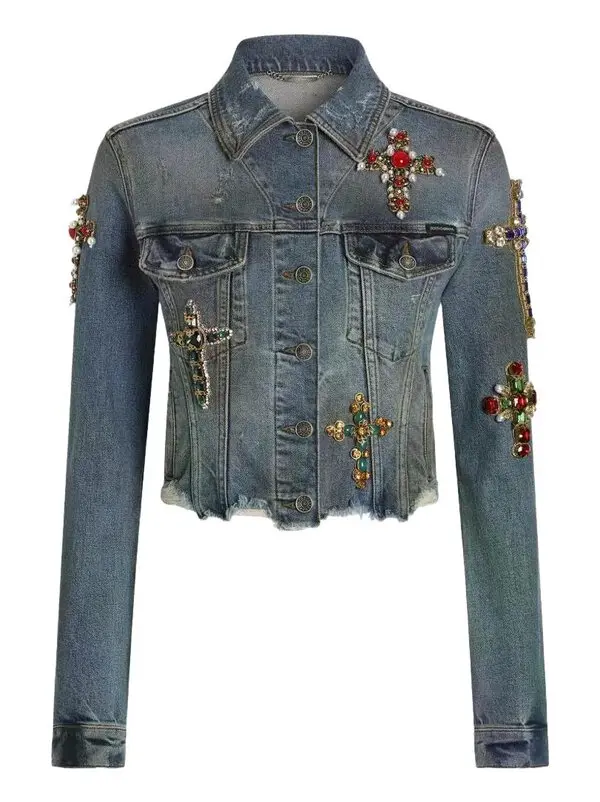 Dolce & Gabbana Denim Jacket With Embroidery - Blue