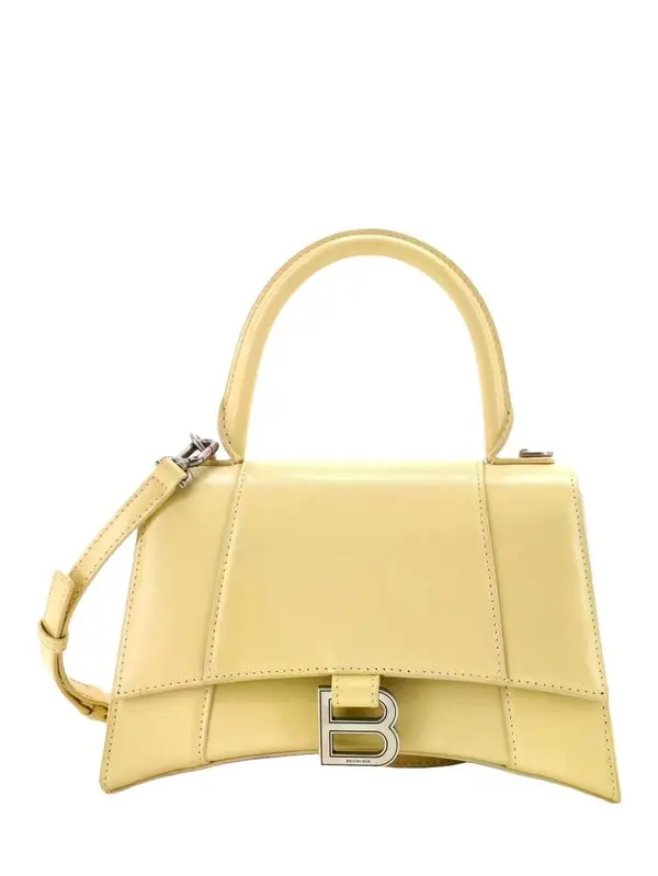 Balenciaga Hourglass Top Handle Bag Leather Small Satchel - Yellow