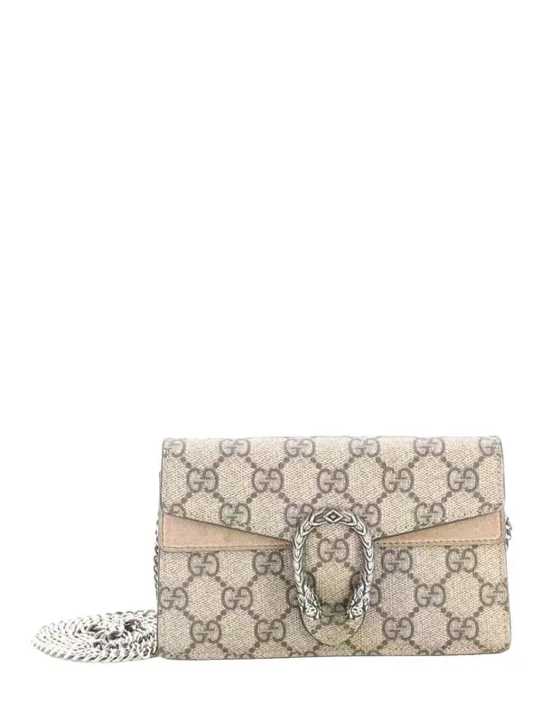Gucci Dionysus Bag Gg Coated Canvas Super Mini Crossbody Bag - Brown