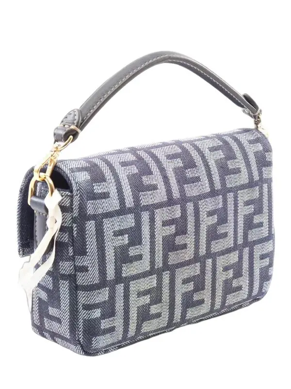 Fendi 2010-2026 Mini Zucca Denim Baguette Satchel - Blue