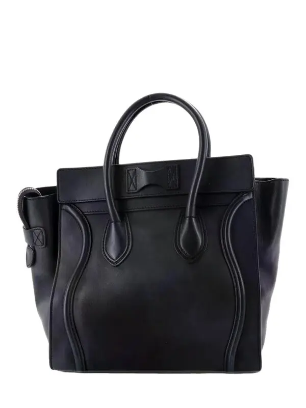 Celine Luggage Bag Smooth Leather Mini Tote - Blue