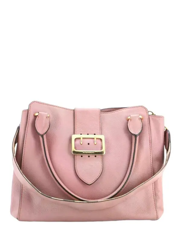 Burberry Buckled Leather Medium Tote Bag - Pink