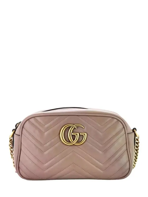 Gucci Gg Marmont Shoulder Bag Matelasse Leather Small Crossbody Bag - Neutrals