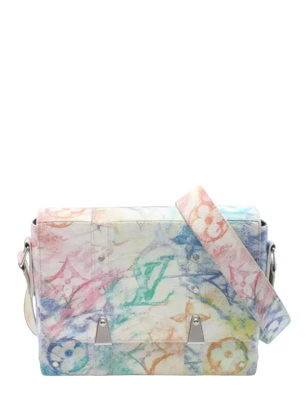 LOUIS VUITTON 2010-2026 Monogram Pastel Trunk Messenger Pm Crossbody Bag - White