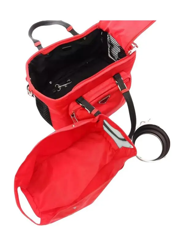 Prada Re Nylon Convertible Pet Carrier Travel Bag - Red