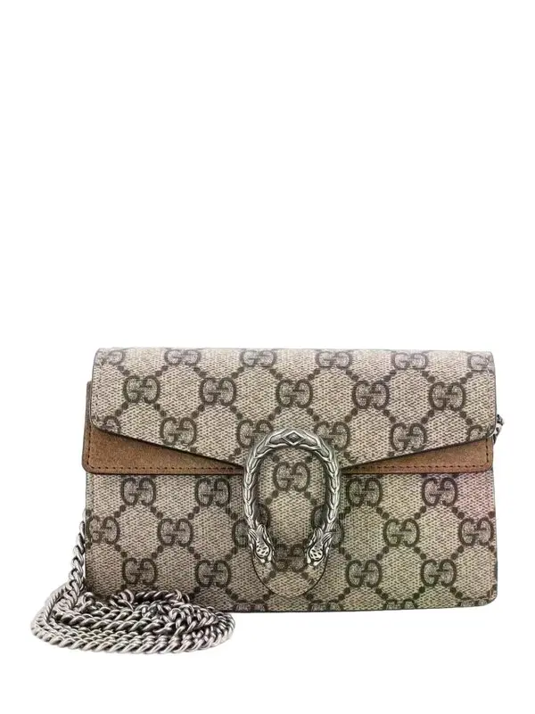 Gucci Dionysus Bag Gg Coated Canvas Super Mini Crossbody Bag - Brown