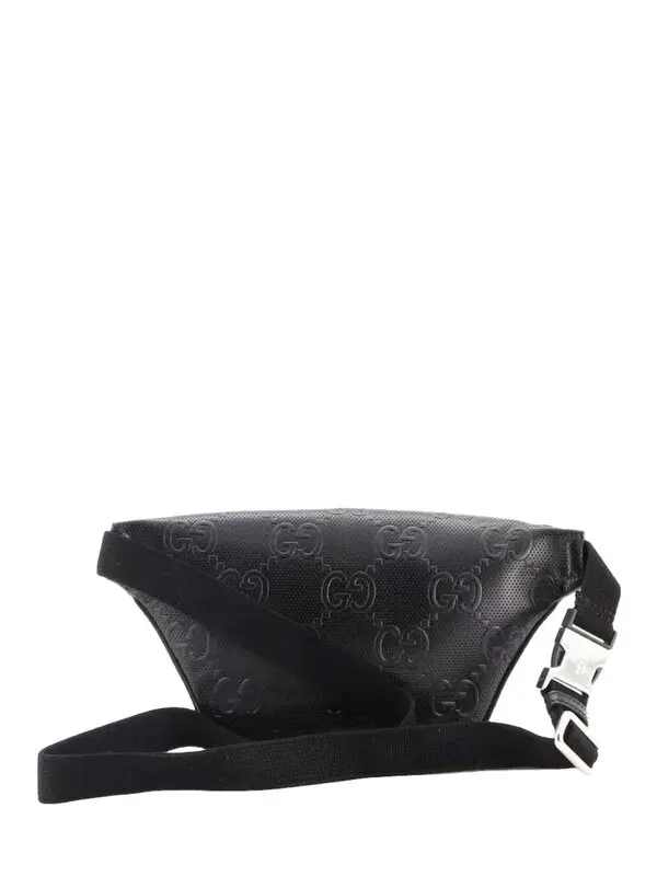 Gucci Gg Embossed Perforated Leather Small Belt Bag - Black