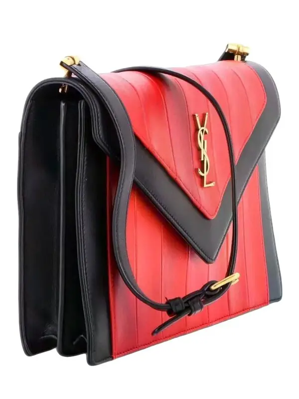 Saint Laurent Gaby Envelope Satchel Vertical Quilted Leather Shoulder Bag - Black