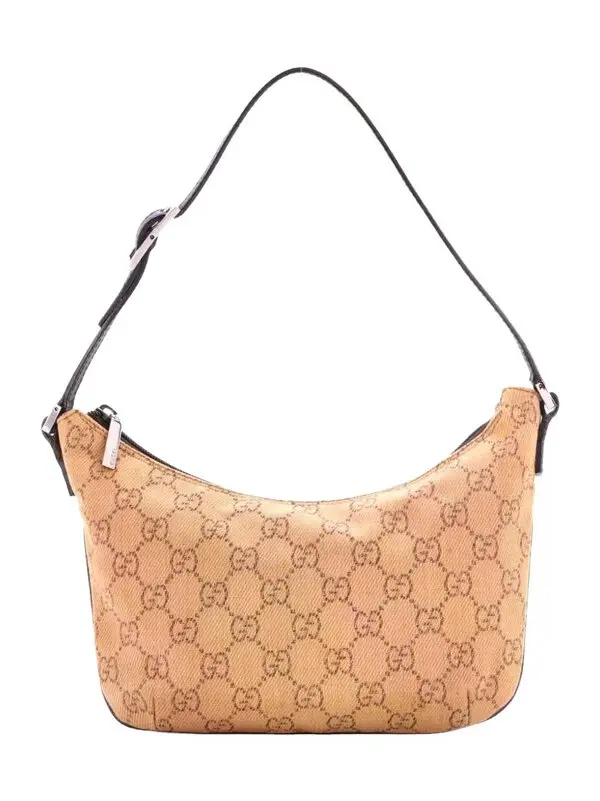 Gucci Vintage Pochette Shoulder Bag Gg Canvas - Brown
