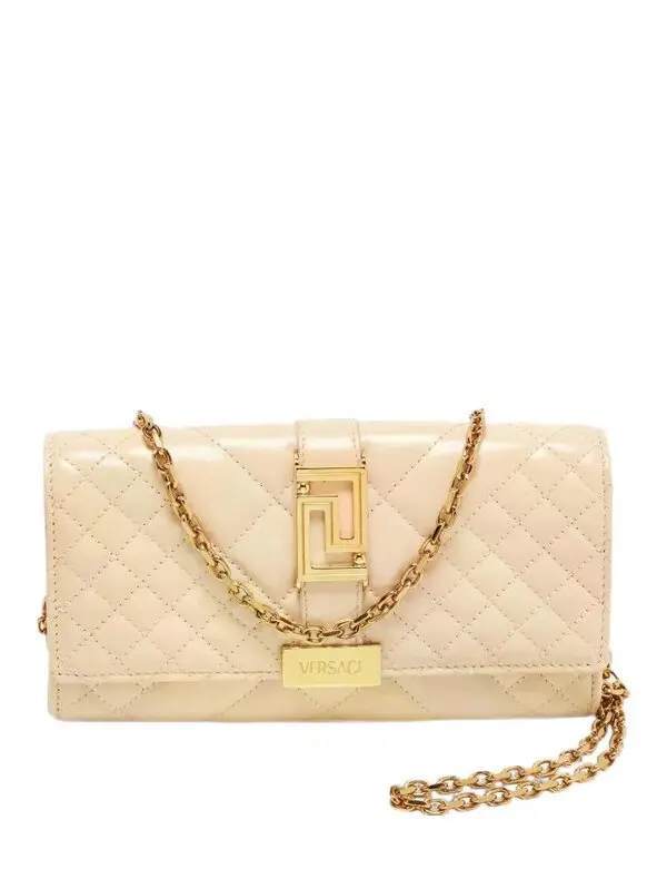 Versace Greca Goddess Quilted Clutch Bag - Neutrals