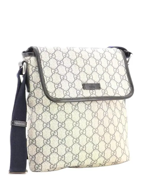 Gucci Gg Coated Canvas Messenger Bag - Blue