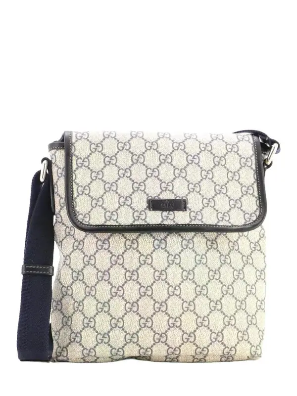Gucci Gg Coated Canvas Messenger Bag - Blue