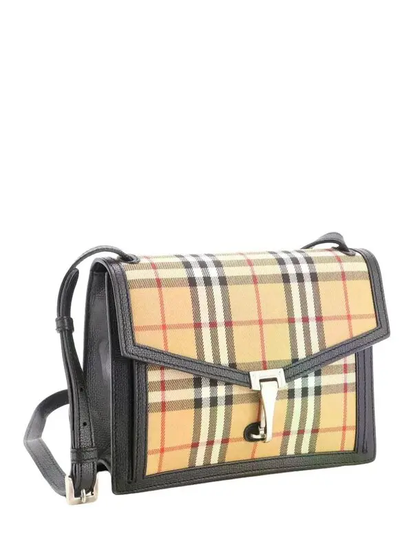 Burberry Macken Vintage Check Canvas Small Crossbody Bag - Black