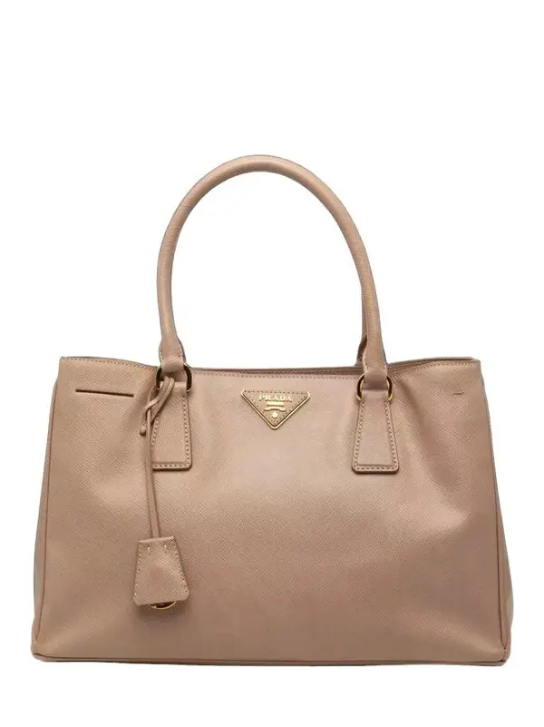 Prada 2000-2013 Large Saffiano Lux Galleria Satchel - Brown