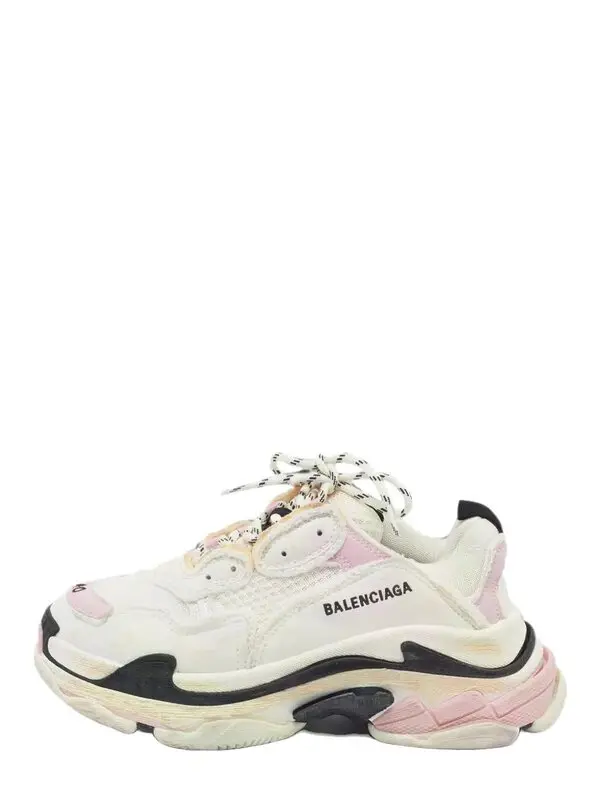 Balenciaga Triple S Distressed Sneakers - White