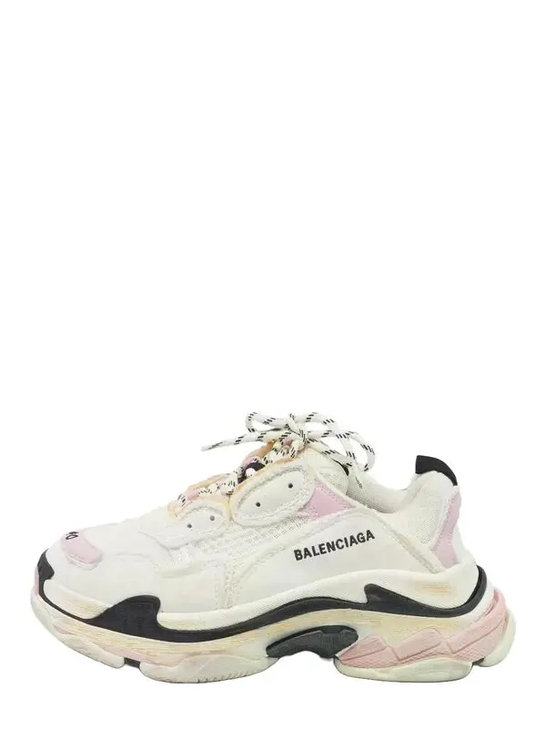 Balenciaga Triple S Distressed Sneakers - White