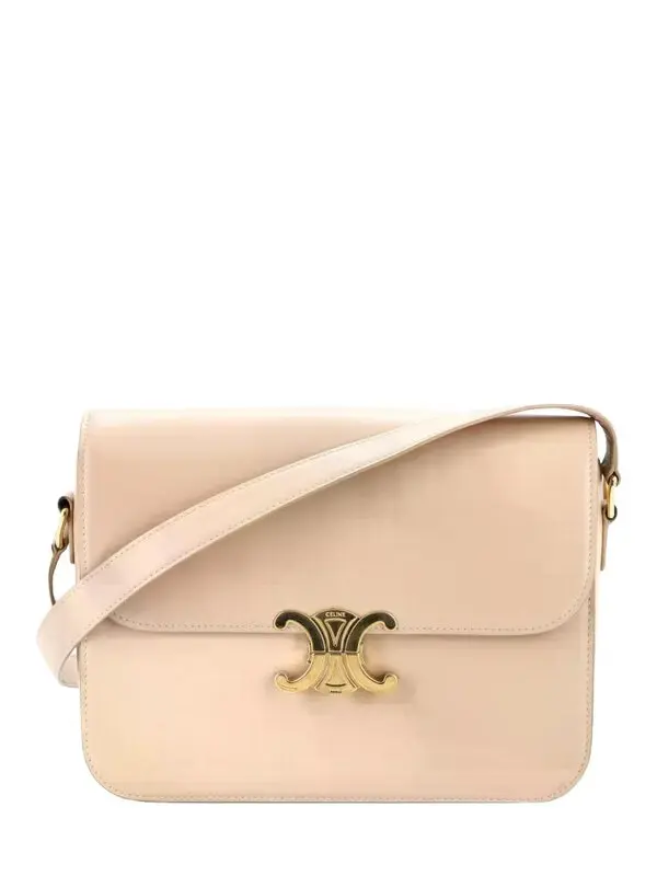 Celine Triomphe Shoulder Bag In Smooth Calfskin - Neutrals