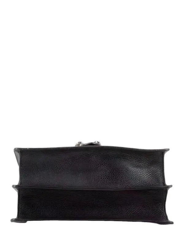 Gucci Dionysus Bamboo Top Handle Bag Leather Medium Satchel - Black