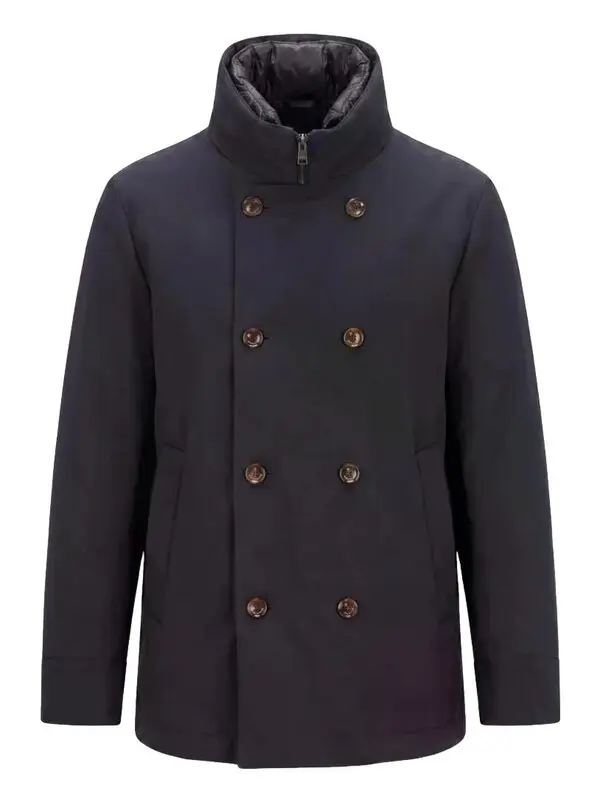 MONTECORE Double-breasted High-neck Jacket - Blue