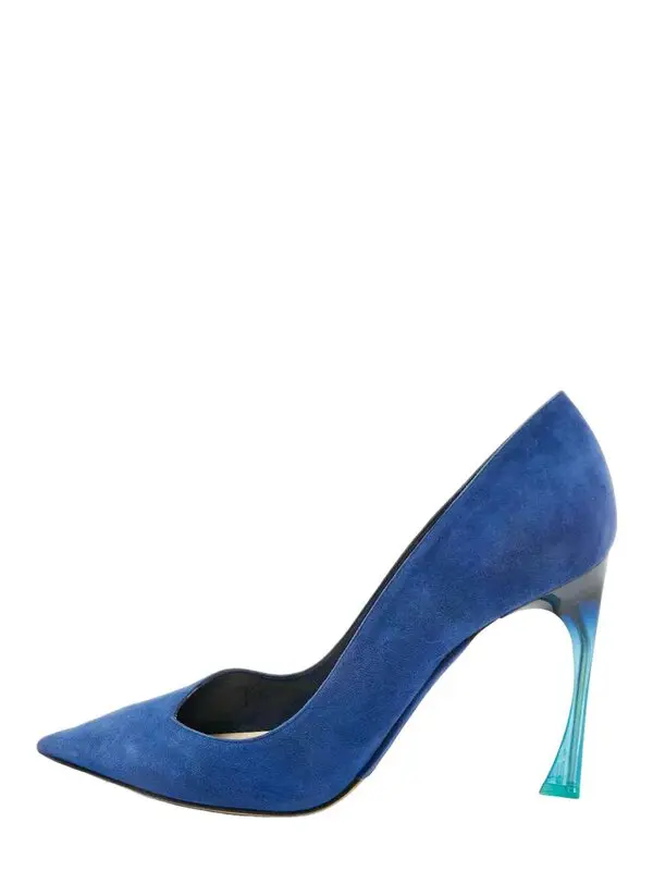 Dior Pointed-toe Gradient-heel Suede Pumps - Blue