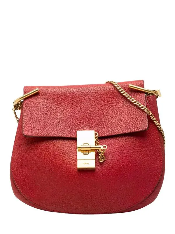 Chloé Drew Small Leather Crossbody Bag - Red