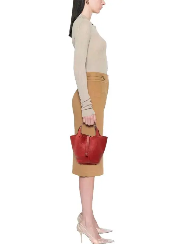 Hermès 2014 Clemence Picotin Lock 18 Handbag - Red