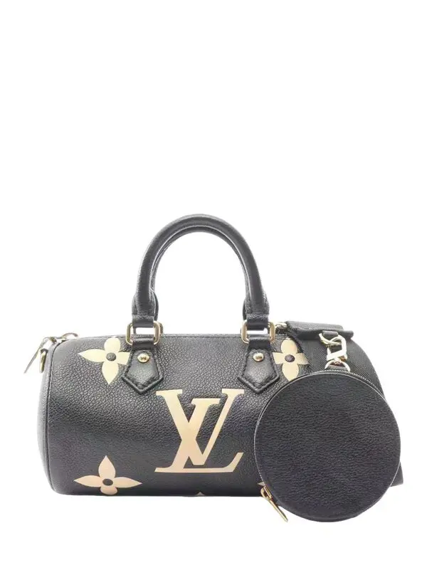 LOUIS VUITTON 2021-2026 Bicolor Monogram Empreinte Giant Papillon Bb Satchel - Black