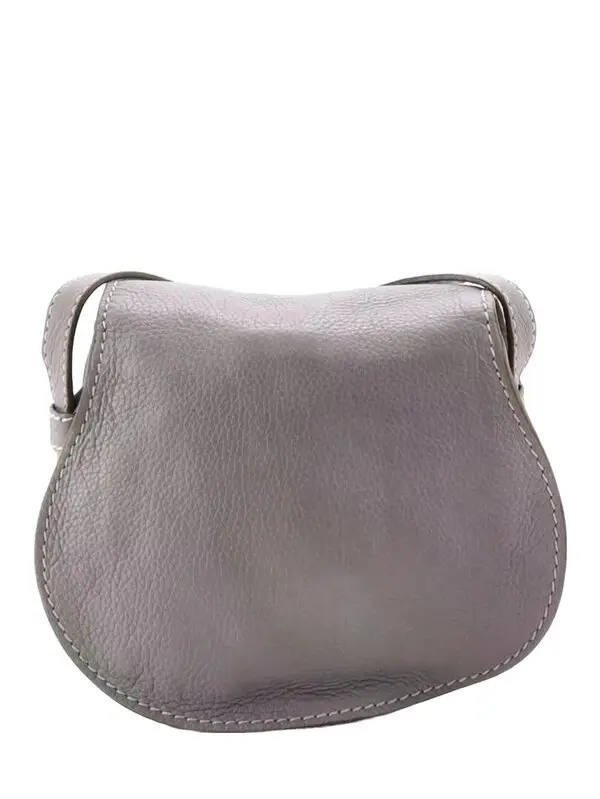 Chloé Marcie Leather Small Crossbody Bag - Grey