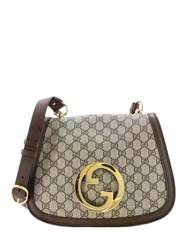 Gucci Blondie Nm Top Handle Bag Gg Coated Canvas Medium Satchel - Brown