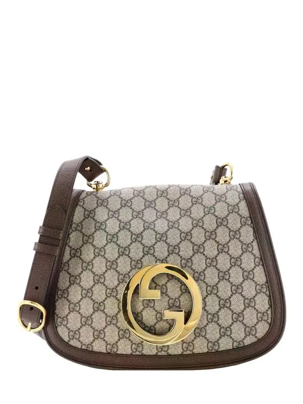 Gucci Blondie Nm Top Handle Bag Gg Coated Canvas Medium Satchel - Brown
